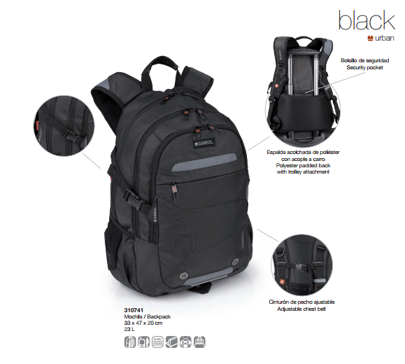 CMR - Gabol Black Urban 310741 Backpack