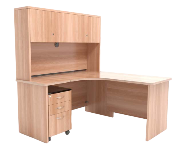 CMR - BENZ L-SHAPE DESK W/ HUTCH